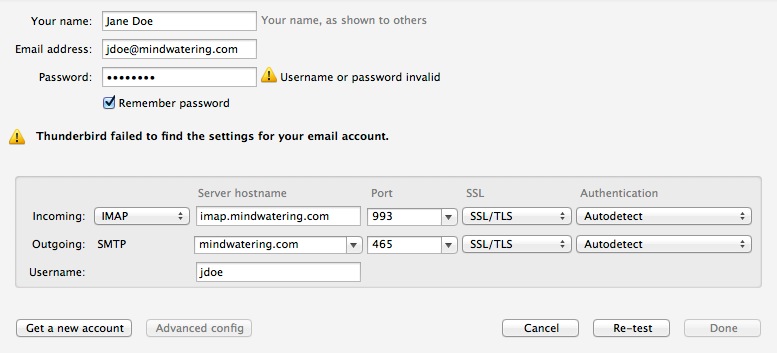 Mozilla Thunderbird Mail Setup to IBM Lotus Domino Server